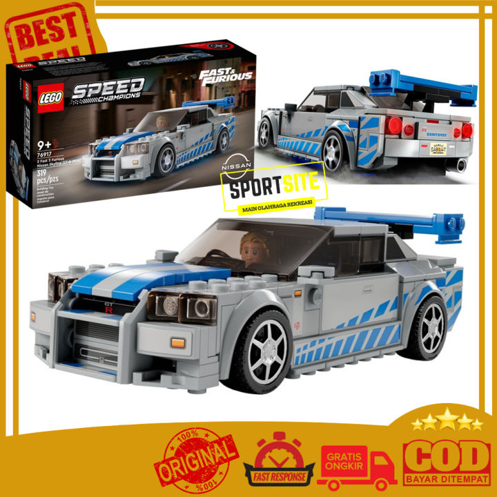 Speed Champions LEGO Fast & Furious Nissan Skyline GT-R (R34) Mainan ...