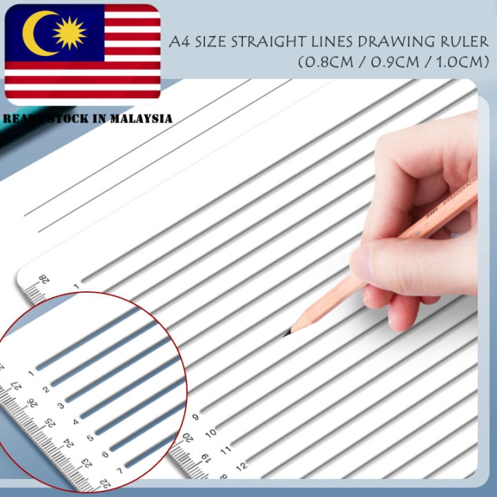 A4 Size Straight Lines Drawing Ruler 0.8cm / 0.9cm / 1.0cm Flexible ...