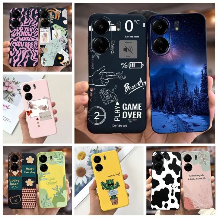 For Xiaomi Poco C65 Case Redmi 13C Stylish Art Painted Cover Soft ...