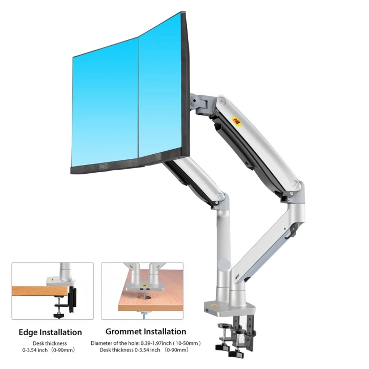 NB North Bayou F195A Dual Monitor Desk Mount Stand Full Motion Swivel ...