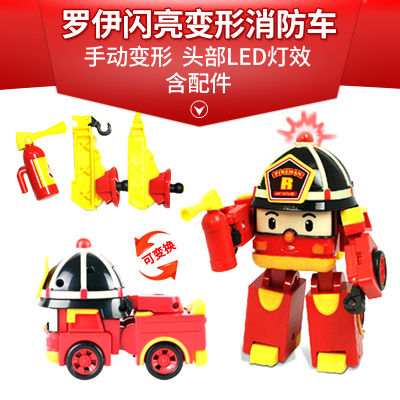 Yin Hui Polly deformation car toy robot poli sheriff large shiny police ...