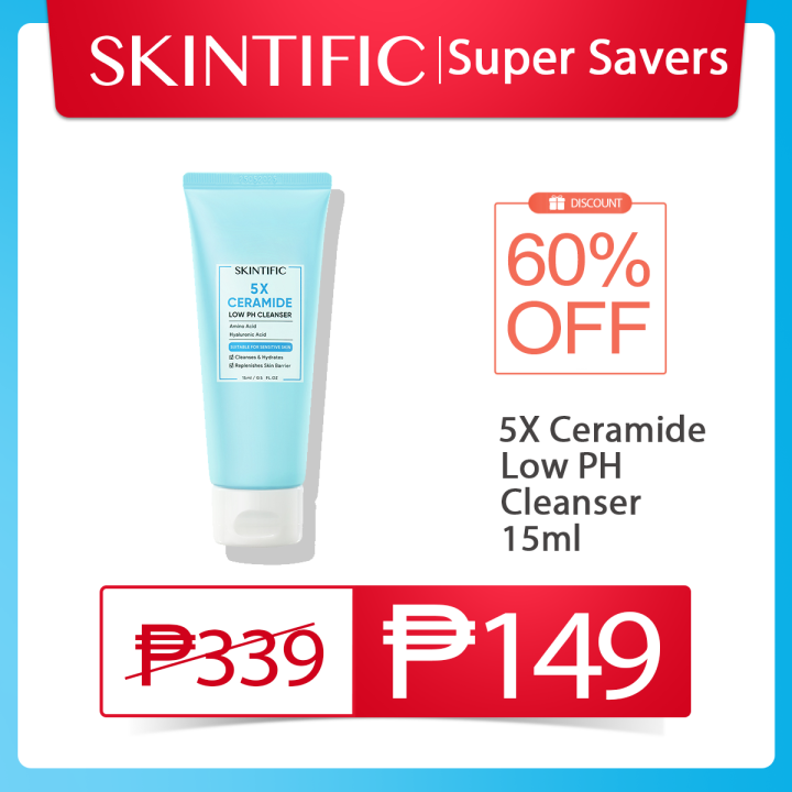 [Super Savers] 【Travel Size】SKINTIFIC OFFICIAL 5X Ceramide Low pH Cleanser Gentle Cleanser ...