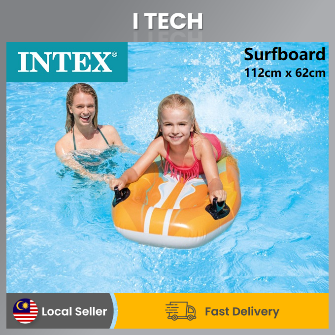I TECH INTEX Floating Surfboard Swimming Board Water Surfing Board For ...