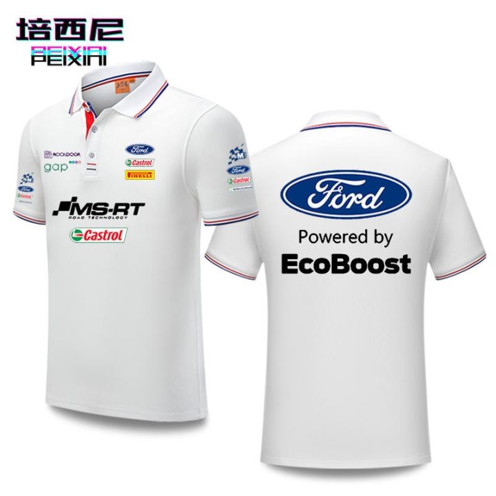 🏆 FORD Ford WRC Car Rallye F1 Le Mans Custom Lapel POLO Shirt Summer ...