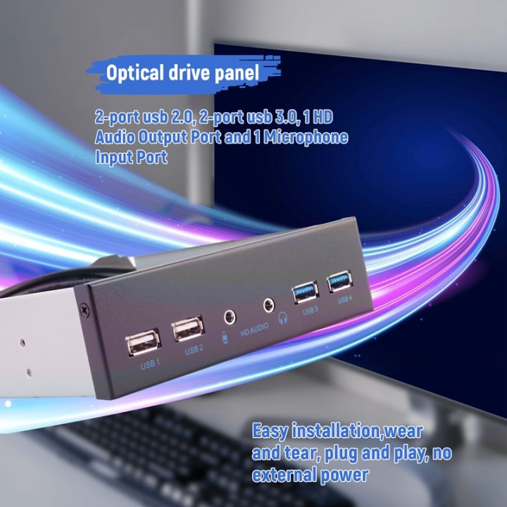5.25 Inch Desktop Pc Case Internal Front Panel Usb Hub 2 Ports Usb 3.0 ...