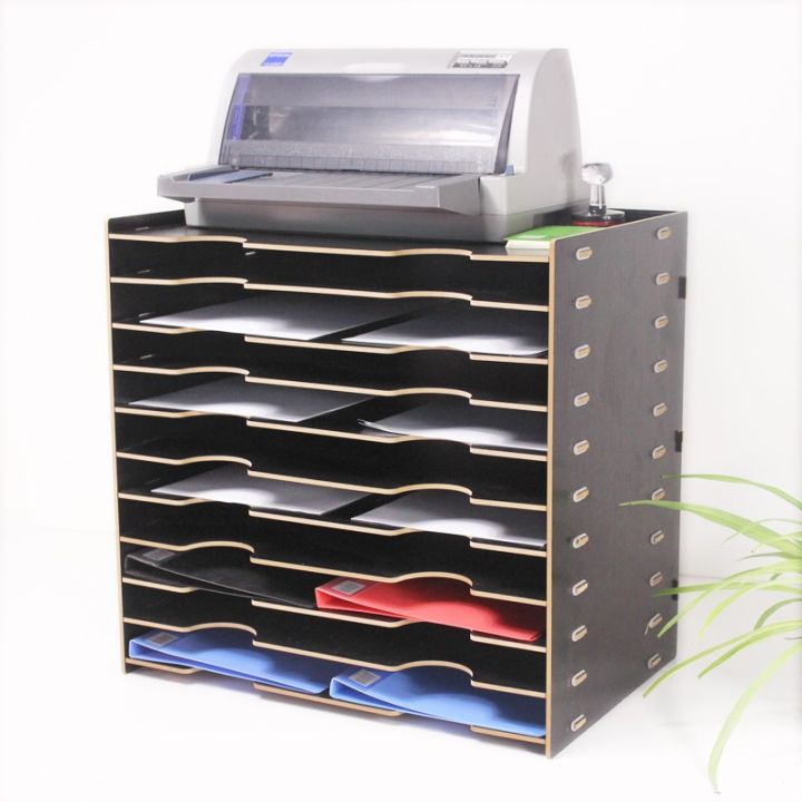 Dingmei wooden A3 multi-layer file rack folder Office A4 paper data ...