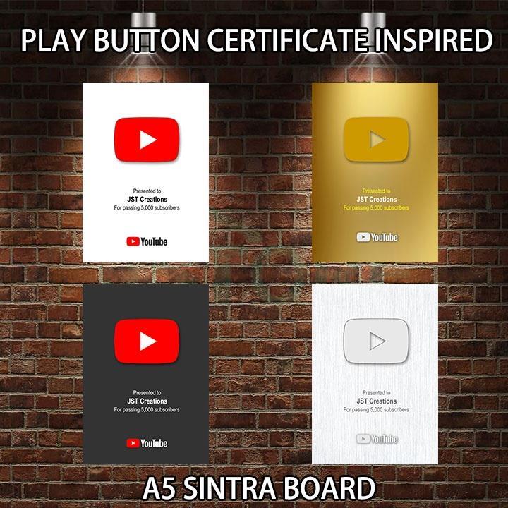 Play Button Inspired - Social Media Award - Sintra Board | Lazada PH