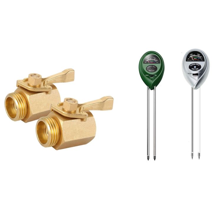 (KUAO) 2 Pcs 3/4 Inch Brass Shut Off Valve Hose Connector & 2 Pcs Soil ...