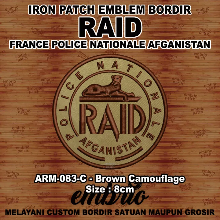 ARM-083-C Patch RAID FRANCE POLICE NATIONALE Polisi Nasional Perancis ...