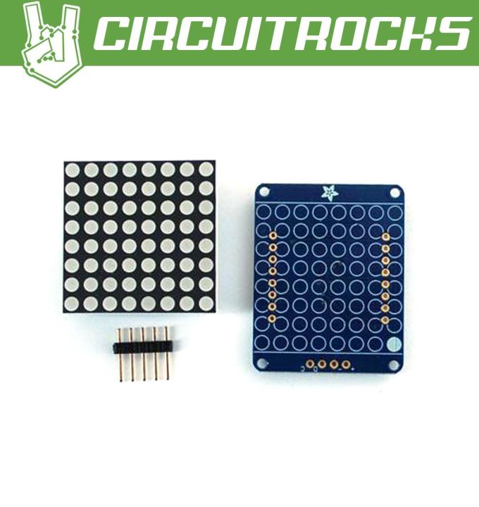 Circuitrocks LED Matrix Adafruit Small 1.2 8x8 with I2C Backpack Blue ...