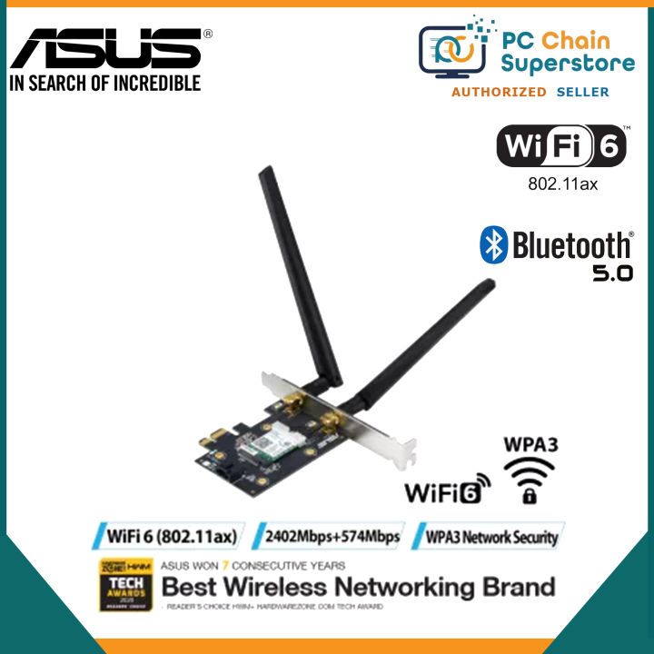 ASUS PCE-AX3000 AX3000 Dual Band PCI-E WiFi 6 (802.11ax). Supporting ...