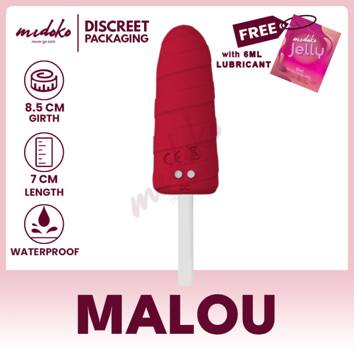 Midoko Ice Cream Bullet Vibrator Discreet Rechargeable Vibrator With 10 Vibration Modes ...