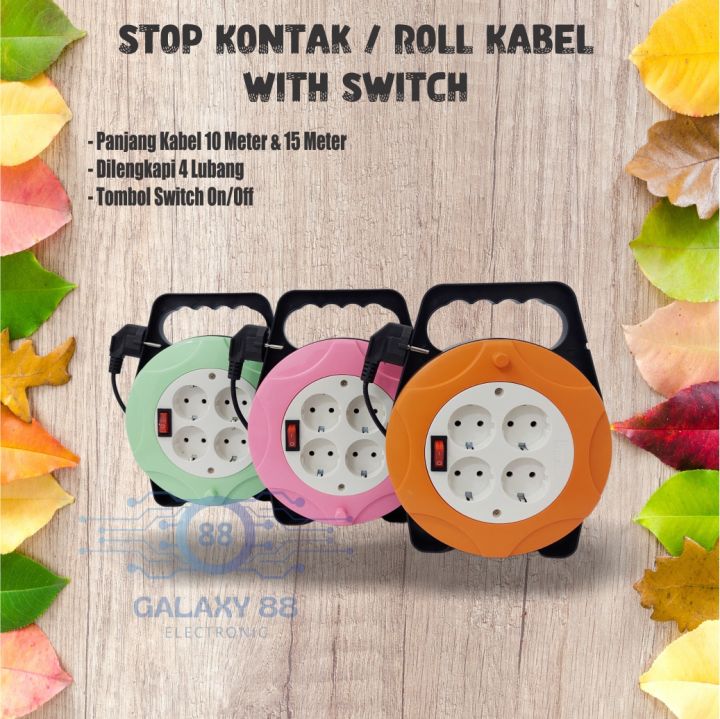 Stop Kontak kabel box / Roll Kabel panjang 10 meter / 15 meter Switch ...