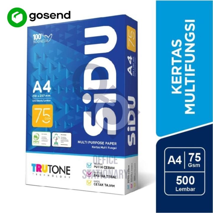 Kertas HVS Ekon / Paperone / Sidu / Epaper A4 75 grm 1 Rim 500 Lembar ...