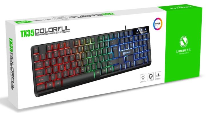 Bàn phím giả cơ chuyên game LIMEME TX35 màu trắng có Led Xuyên Phím 7 ...