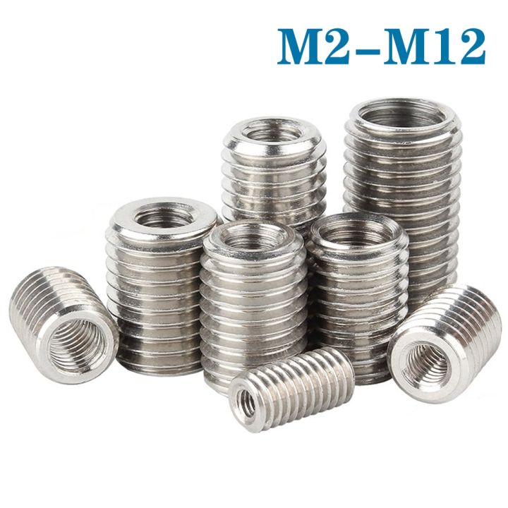 2-5Pc M2 M3 M4 M5 M6 M8 M10 M12 Inside Outside Thread Adapter Screw Nuts Insert Sleeve Converter ...