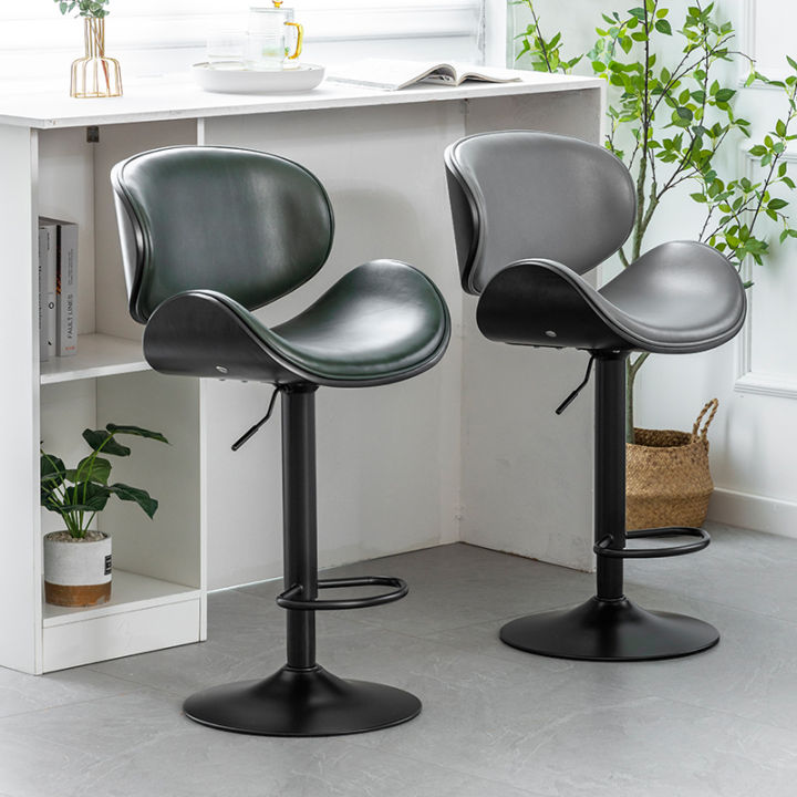 Bar chair modern simple rotating high stool backrest home bar cashier ...
