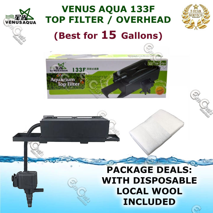 Promo Package Venus Aqua 133F Top Filter 7w with DISPOSABLE FILTER WOOL ...