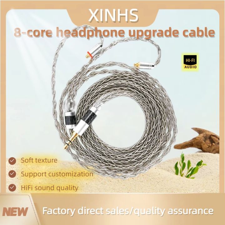 XINHS 8 Cores Copper Silver Plated Headphone Cable 2.5mm 3.5mm 4.4mm To ...