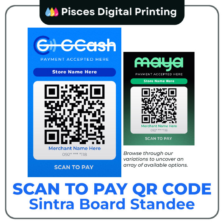 [PDP] Scan to Pay QR Code Sintra Board Standee Matte Finnish, Non ...