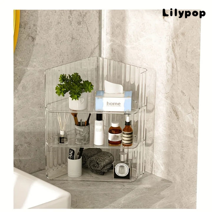 Acrylic Triangle Desktop Bookshelf Organizer Corner Transparent ...