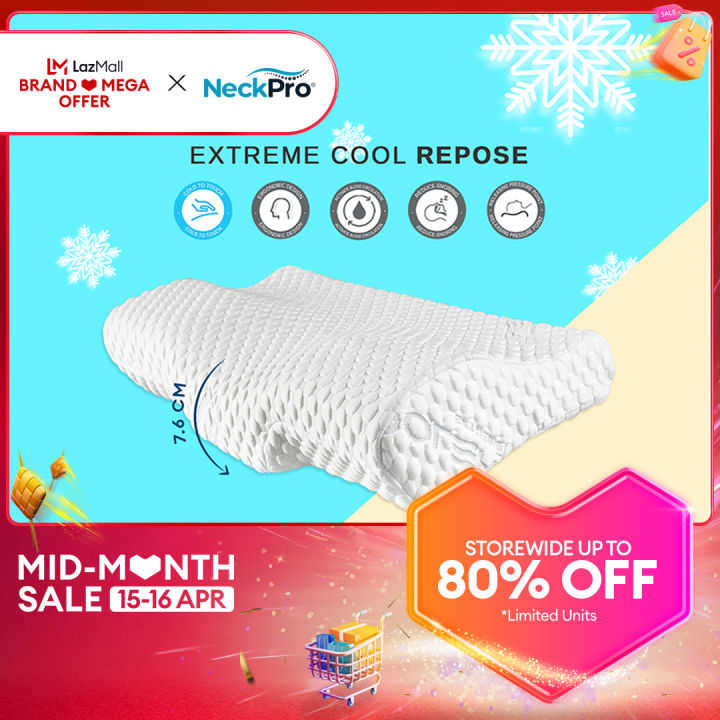 NeckPro Repose Ergonomic Cervical Extreme Cool Pillow / Bantal 轮廓枕 低枕 ...