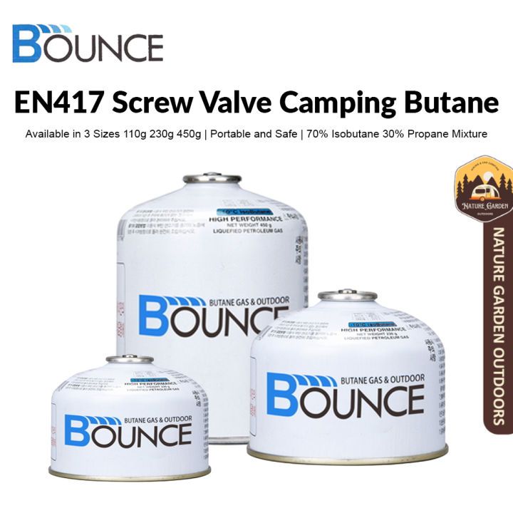 BOUNCE Camping Butane Gas Screw Type Valve 110G 230G 450G Isobutane ...