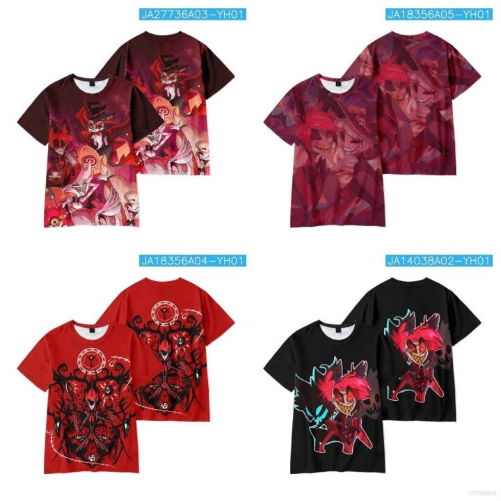 YB Hazbin Hotel Cosplay cloth 3D summer T-shirt Anime Short Sleeve Top ...
