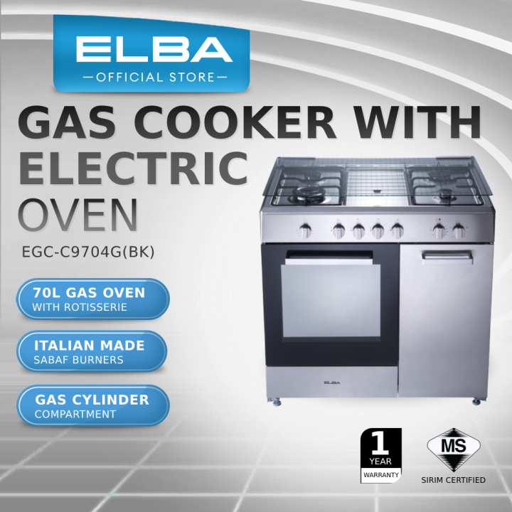 ELBA Gas Cooker with Electric Oven EGC-C9783E(SS) / EGC-C9784E(SS ...