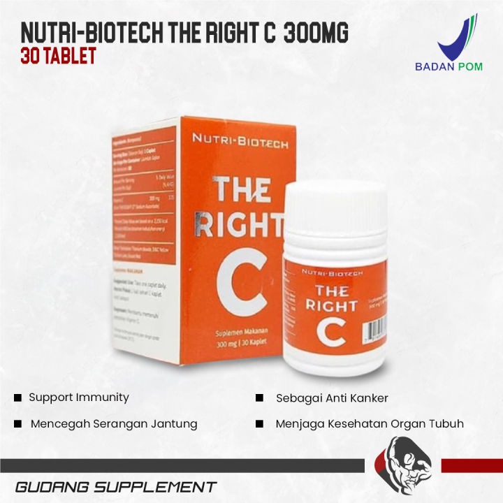 Nutri-Biotech The Right C 30 Tablet 300mg BPOM Vitamin C Gudang Supplemen | Lazada Indonesia
