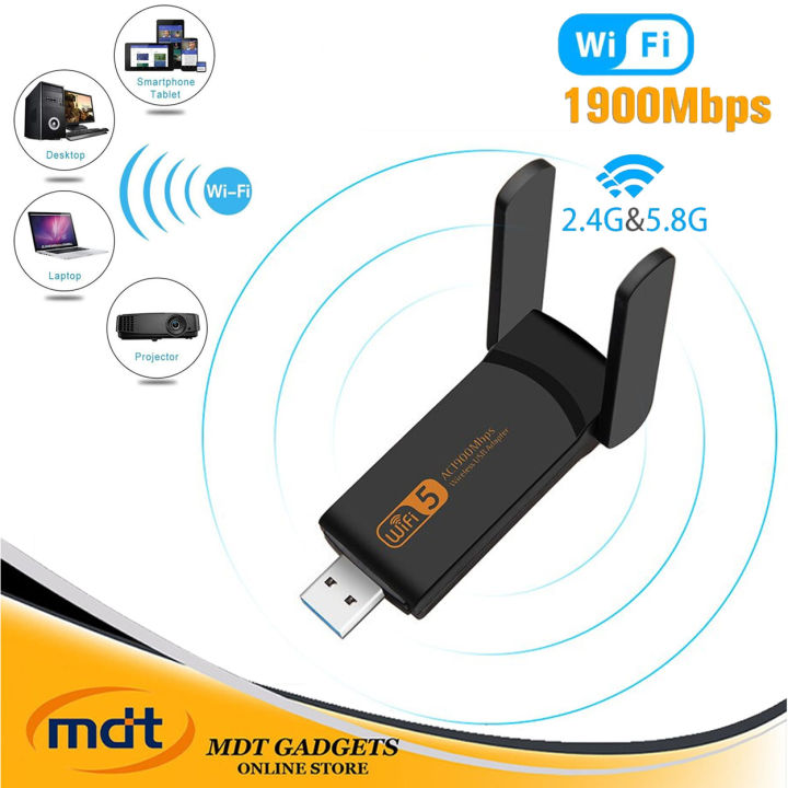 Dual Band USB3.0 1900Mbps Wifi Adapter Dongle Gigabit Ethernet 2.4GHz 5GHz RTL8814 Wi-fi ...