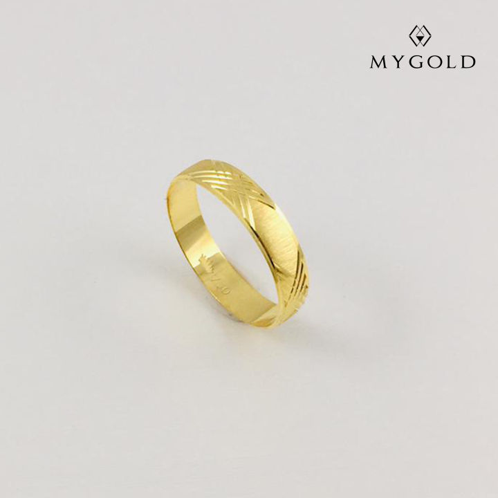 Pawnable and Authentic 18K Saudi Gold Wedding Ring by MyGold (Free Engraving) | Lazada PH
