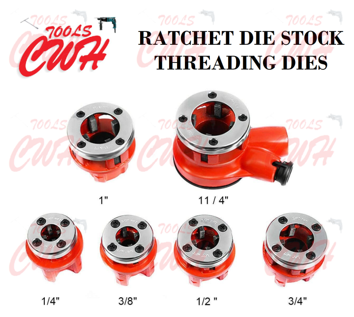 PRC RACHET RATCHET DIE STOCK SET TAPS AND DIES SET TAP DIE BUAT THREAD LONGKANG BOLT SCREW GI ...