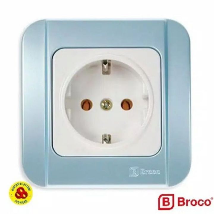 BROCO STOP KONTAK TANAM GALLEO BIRU HAWAIIAN BLUE ARDE SOCKET OUTLET ...