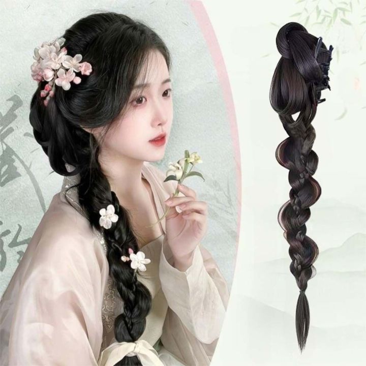 Tổng hợp Bím tóc đuôi ngựa kiểu Trung Quốc Đồ cổ Mũ đội đầu Tóc giả tết ...