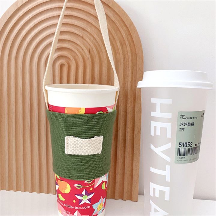 Canvas Reusable Bubble Boba Milk Tea Coffee Drinks Cup Bag Holder ...