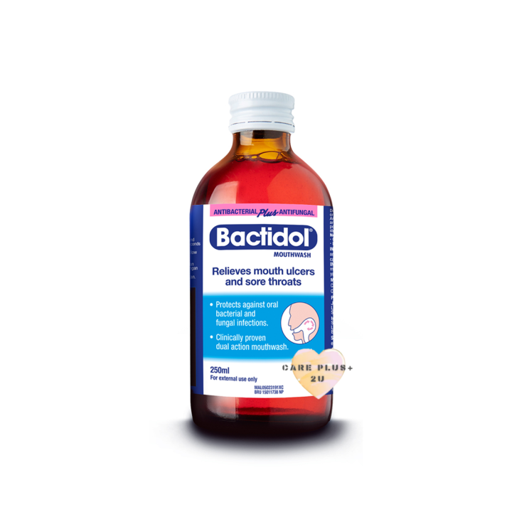 Bactidol Mouthwash (250ml) Sore Throat & Ulcers Fast Relief | Lazada