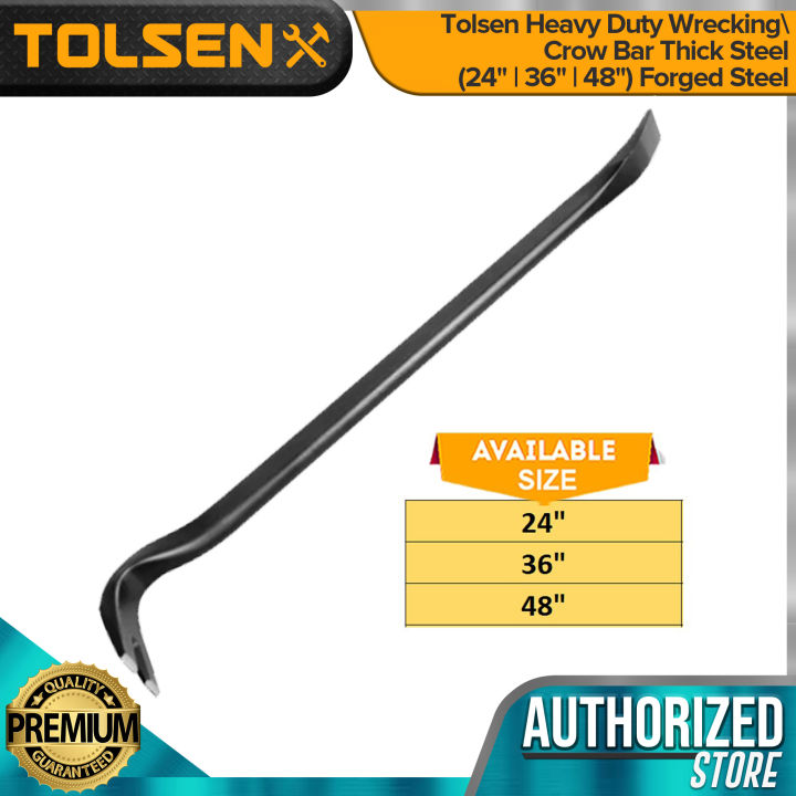 Tolsen Heavy Duty Wrecking Crow Bar Thick Steel (24" | 36" | 48") Forged Steel | Lazada PH
