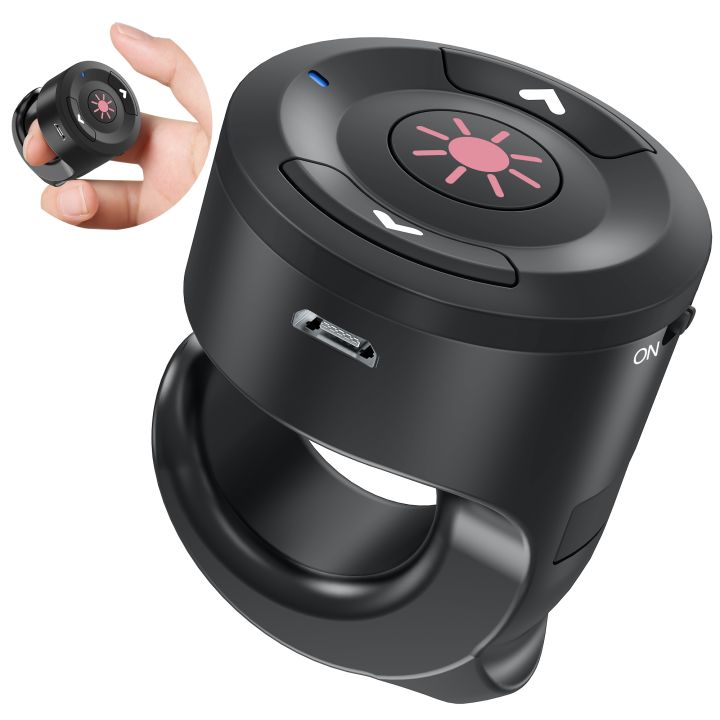 Wireless Presenter 2.4GHz RF Rechargeable Finger Ring USB Red Light ...