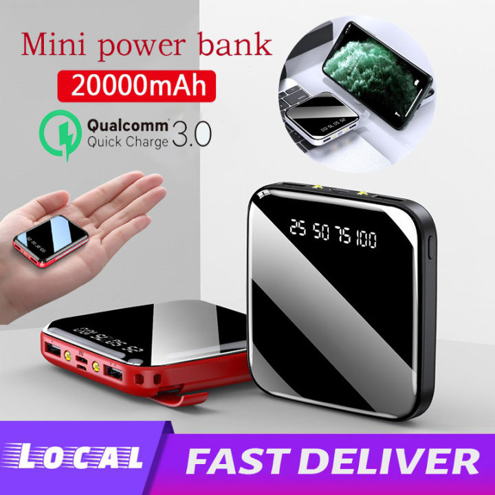 🇸🇬 [READY STOCK] Portable Mini Power Bank 20000mAh Fast Charger Built ...