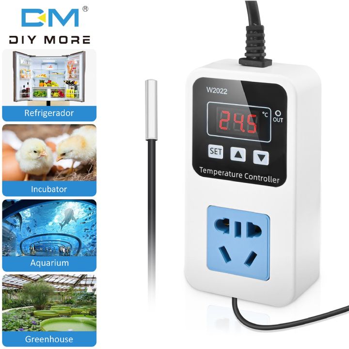 Diymore W2022 Temperature Controller 110 220v Thermostat Outlet Heat Mat Greenhouse Temperature