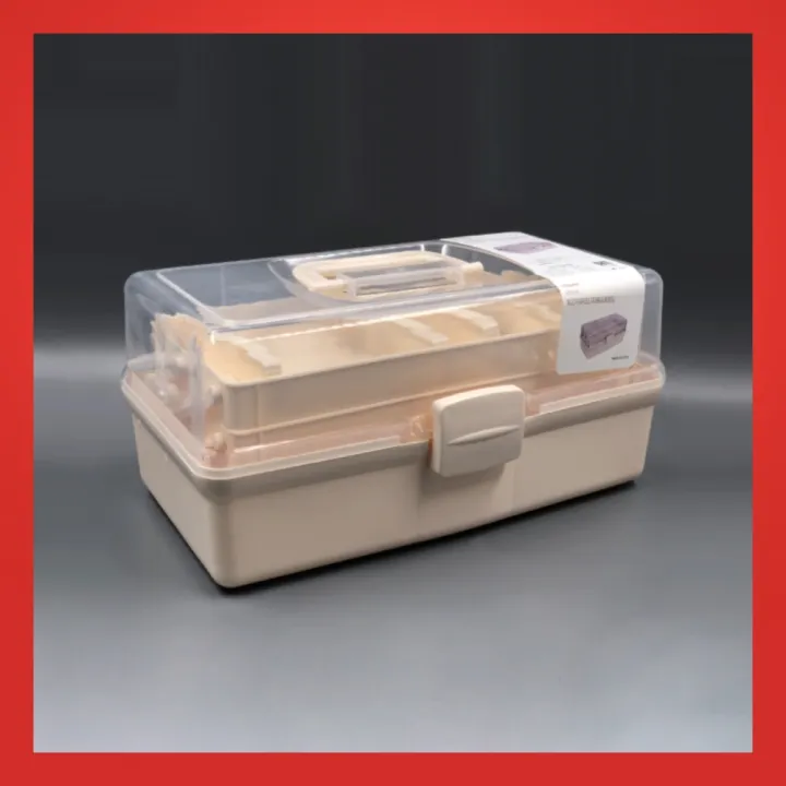 Locaupin 3 Layer Foldable Medicine Storage Box Multipurpose Compartment ...