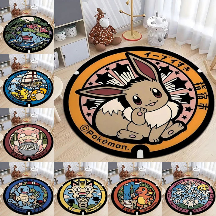 Thảm tròn Pokemon Anime Nhật Bản MINISO, thảm sàn không trượt cho phòng ...