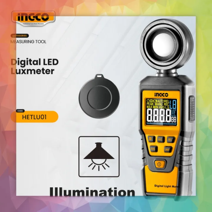 Ingco Industrial Digital LED Luxmeter 0~Lux HETLU01 IPT | Lazada PH