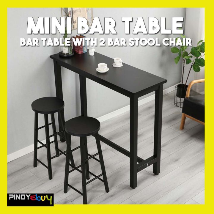 PINOYEBUY Mini Bar Table and Chairs Set 1 pc Bar Table and 2 pcs Bar ...