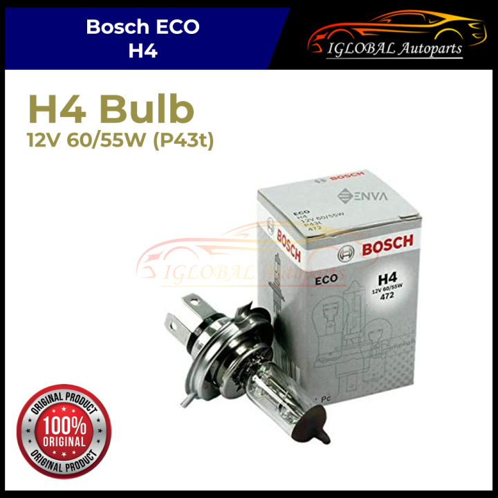 Bosch ECO H4 12V 60/55W Halogen Light Bulb | Lazada