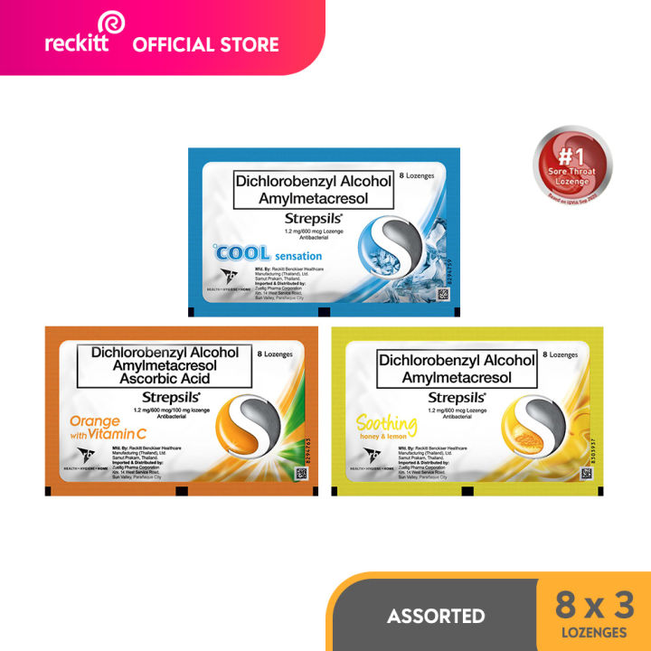 Strepsils Original Medicine Lozenges Pack of 8 x 3 (24 pcs) for Sore ...