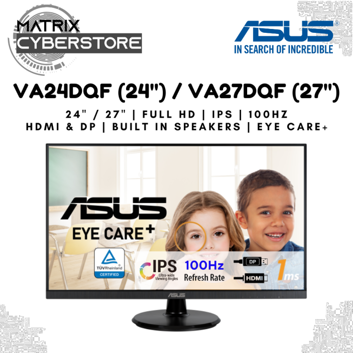 ASUS VA24DQF VA27DQF Eye Care Gaming Monitor - 24" / 27", IPS, Full HD ...