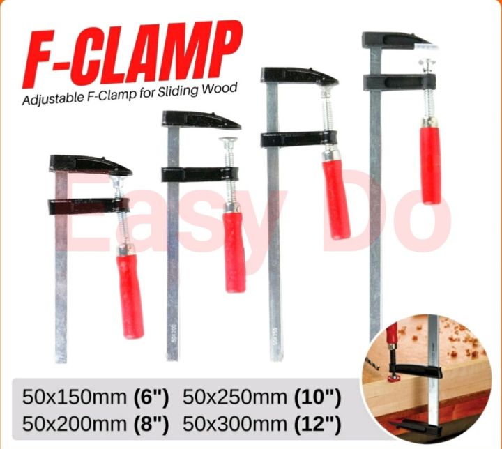 Heavy Duty F-Clamp With Plastic Handle F Clamp Sliding Bar Clip ...