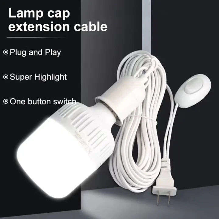 3/5M/10M Lamp Holder Led Lamp Base Bulb Socket Cable Extension Pendant ...